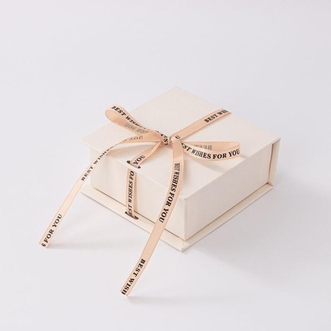 Book Type Ribbon Closure Custom Paper Packaging Carton Box, Cosmetic Jewelry Luxury Cardboard Gift Boxes Paper-Gift-Box