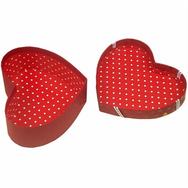 Fashion Luxury High Custom Christmas Seasonal Red Color Heart Shaped Lid and Base Paper Packaging Chocolate Box