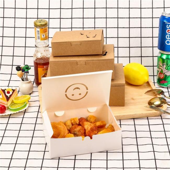 White Cardboard Paper Packaging Food Box for Restaurant Fast Food Snack Fried Chips Chicken Box