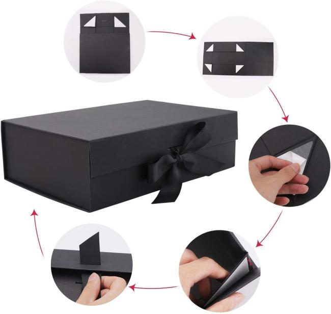 China Wholesale Custom Logo Printing Ribbon Handle Jewelry Cuttery Flatware Gift Packaging Fashion Cardboard Paper Carton Magnetic Foldable Box Paper-Gift-Box