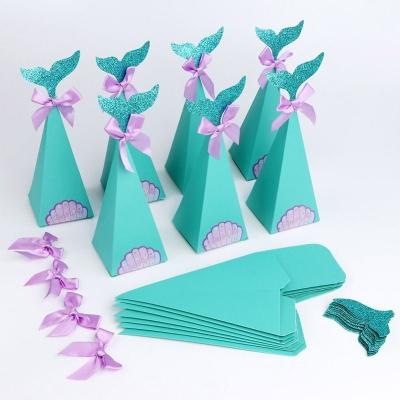 Cina Festa di compleanno di nozze con scatola regalo personalizzata scatola di caramelle di carta con coda di sirena in vendita
