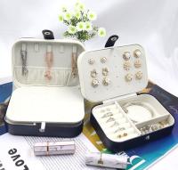 China Square Two Layer Jewelry Box Luxury Flocking Lining PU Leather Packaging Gift Boxes for sale
