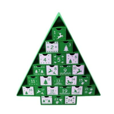 China Christmas Xmas Empty Advent Calendar Boxes Cosmetic Display Gift Drawer Packaging Box for sale