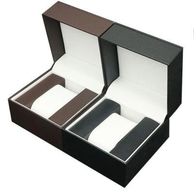 Cina Casella di orologio in cuoio PU impermeabile con cassetto gioielli Display Box di archiviazione Logo personalizzato in vendita