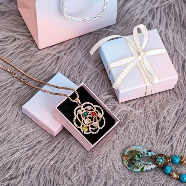 Quality Ring Earrings Gift Boxes Jewellery Display Box With Hot Stamping Cute Design for sale