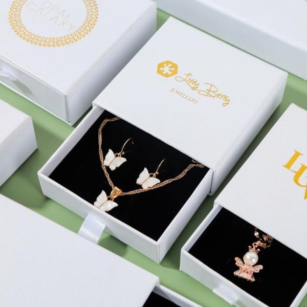 Quality Luxury Foil Stamping Rigid Drawer Boxes Packaging Gift Jewellery Box Custom Logo for sale