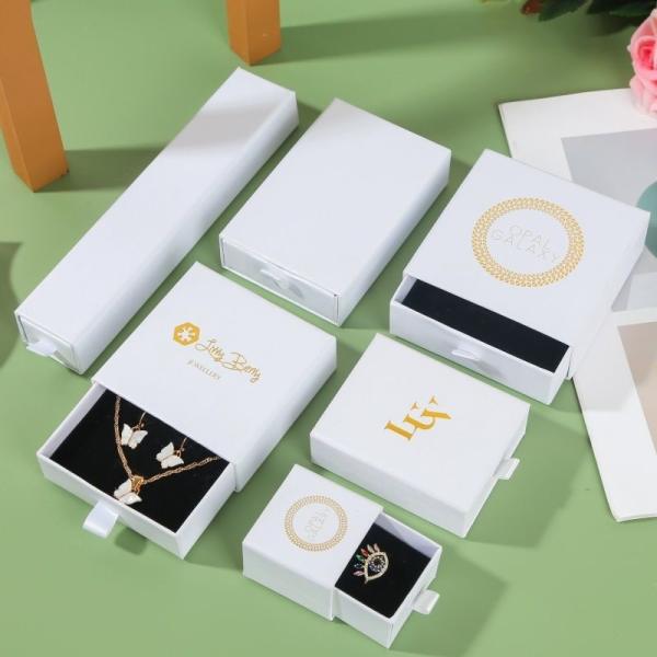 Quality Luxury Foil Stamping Rigid Drawer Boxes Packaging Gift Jewellery Box Custom Logo for sale