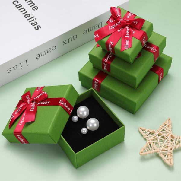 Quality Cardboard Paper Romantic Bow Tie Packaging Box For Earrings Necklace Rings for sale