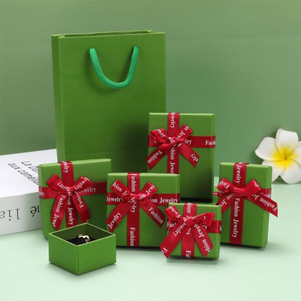 Quality Cardboard Paper Romantic Bow Tie Packaging Box For Earrings Necklace Rings for sale