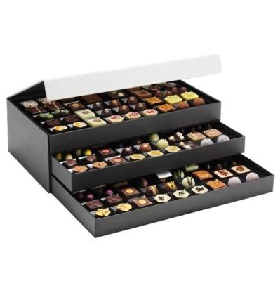 Cina Cartone regalo personalizzato in carta nera Magnetico Cartoni di imballaggio per cibo e dolci in vendita