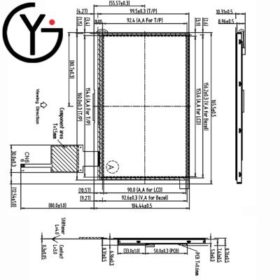 China AM-1024600K7TMQW-T62H 7" 1024*600 wled tft lcd display with PCAP Touch Panel for sale