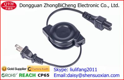 China Double Way Retractable Power Cord For AC Adapter And Laptop Charging for sale