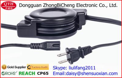 China 8 female Retractable Power Cord , Tablet Charger AC 2pin Power Extension Cord for sale