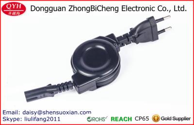China EU Standard Portable Custom Figure Eight Power Cord Extension Cable -Black for sale
