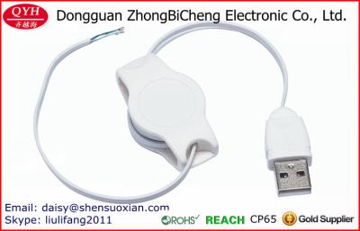 China Retractable USB Cable To Custom Connector Jack For Charger for sale