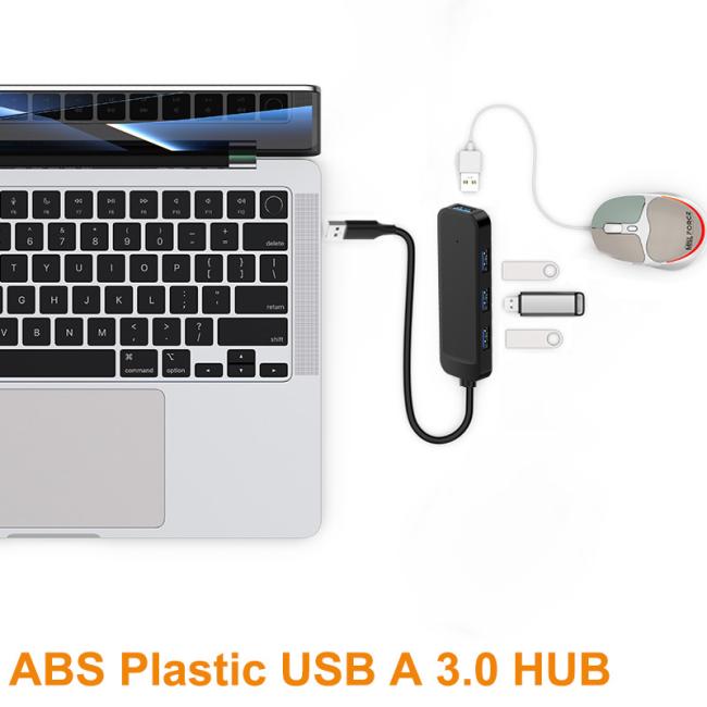 MSLFORCE ABS Plastic USB A 3.0 Hub showing compact design and multiple ports