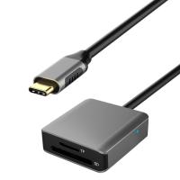 China Type C USB3.2 Gen 1 2 In 1 Card Reader 20CM Cable USB C Card Reader for sale