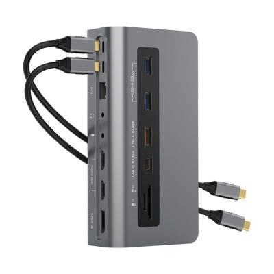China 14in1 USB C Docking Station Dual HDMI Universal Docking Station UHD Triple Display for sale