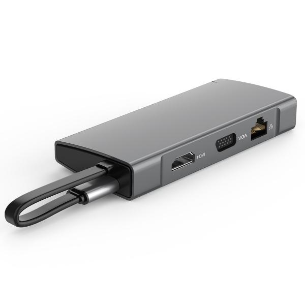 Quality 10 In 1 USB Hub Type C To HDMI VGA Card Reader HUB USB RJ45 480Mbps for sale