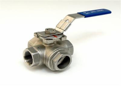 China SS304 Stainless Steel Valves Reduced Port Ball Valve 3 Way With Mounting Pad for sale