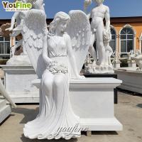 Quality Life Size Outdoor Garden Modern Marble Sit Angel Sculpture Statue for sale