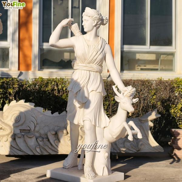 Quality Wilderness Goddess Garden Decor Marble Sculpture Statue Artemis for sale