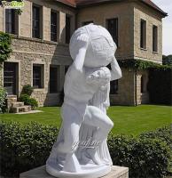 Quality Greek Titan Holding Globe Statue Atlas Marble Sculpture for sale