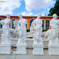 Quality Life Size Outdoor Garden Decor Modern Four Season Outside Marble Statues for sale