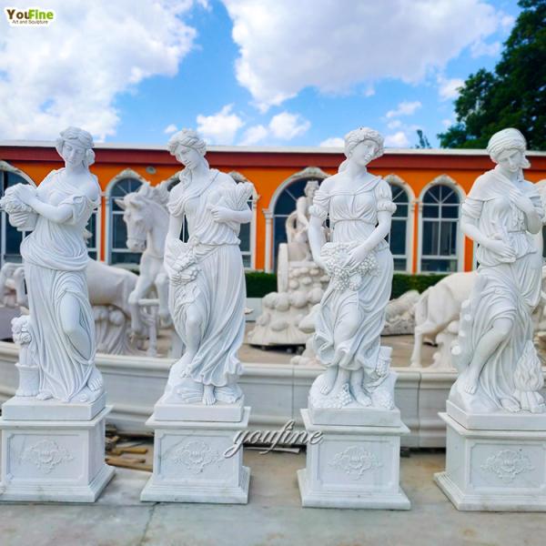 Quality Life Size Outdoor Garden Decor Modern Four Season Outside Marble Statues for sale