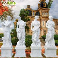 Quality Outdoor Garden Decor Natural Stone Europe Four Seasons Goddess Marble Sculpture for sale