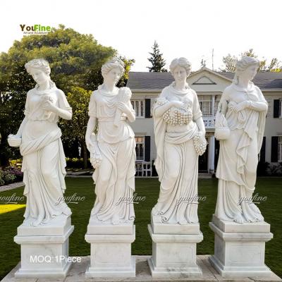 China Natural Hot Sale Outdoor Life Size Classical Hand Carved Marble Four Season Statue for sale