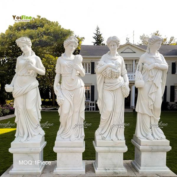 Quality Natural Hot Sale Outdoor Life Size Classical Hand Carved Marble Four Season Statue for sale
