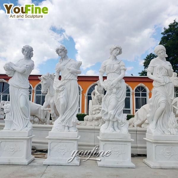 Quality Life Size Outdoor Garden Decor White Four Season Goddess Sculpture Marble Statues with Factory Price for sale