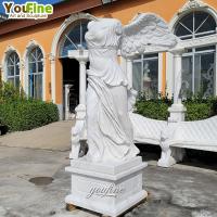 Quality Outdoor European Life Size Marble Statue Goddess Victory Angel Sculpture for for sale