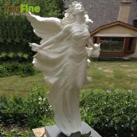 Quality Hand Carved Marble Wings Angel Sculpture for Garden for sale