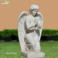 Quality Hot Sales Life Size Outdoor Marble Kneeling Angel Statue for sale
