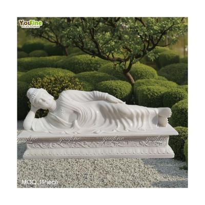 China Outdoor Park Decor Reclining Larhe Marble Buddha Statue for sale