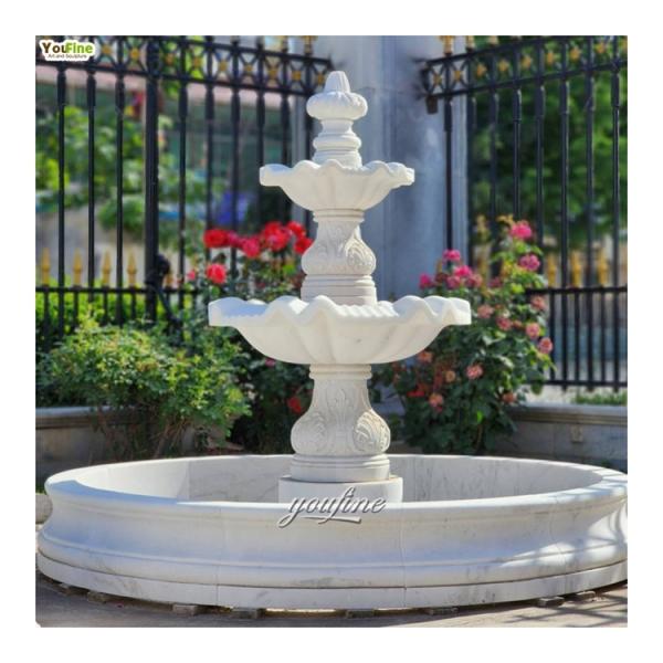 Quality Simple Garden Ornament Marble Decor 2 Tier Fountain for sale