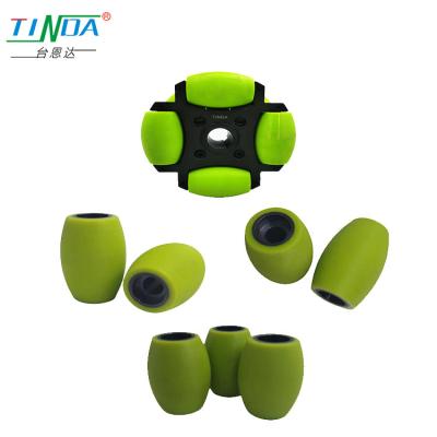 China Flexible Polyurethane Rubber Mecanum Wheel Stainless Steel Core Low Noise Smooth Grip for sale