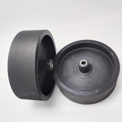 China Polyurethane Rubber With Light Weight Plastic Core Elastomeric Roller Wheel Suitable for Tennis Ball Launching for sale