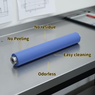 China Rubber Without Silicone Oil Sticky Silicone Roller BlueRoller Designed For  Dust Free Room for sale