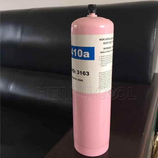 Quality Purity 99.99% R410A 800g HFC Refrigerant Disposable Cylinder for sale