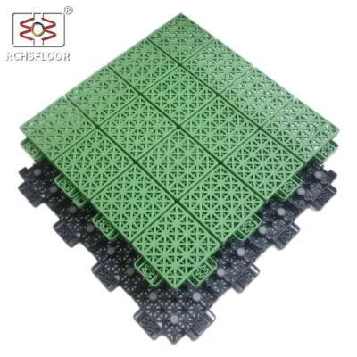 China Skin Textured Polypropylene Floor Tiles 1.81cm Slip Resistant Basketball Court Tiles for sale