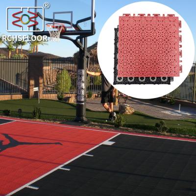 중국 1.8cm 농구장 연결 타일 폴리프로필렌 바닥 타일 판매용