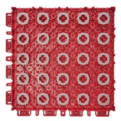 China Buiten interlocking Pp Pvc vinyl sport half court vloer tegel basketbalbaan vloer Te koop