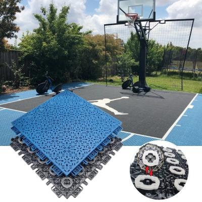 China 340x340mm Anti-Slip PP Interlocking Sports Floor Tile for Multi-Game Courts for sale