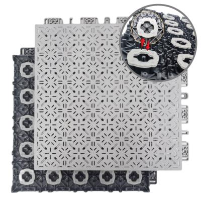 China 340x340mm Anti-Slip PP Interlocking Sports Floor Tile for Multi-Game Courts for sale