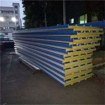 China fireproof double steel corrugated glass wool sandwich roof panel 5950 x 960 x 50 x 0.326mm for sale