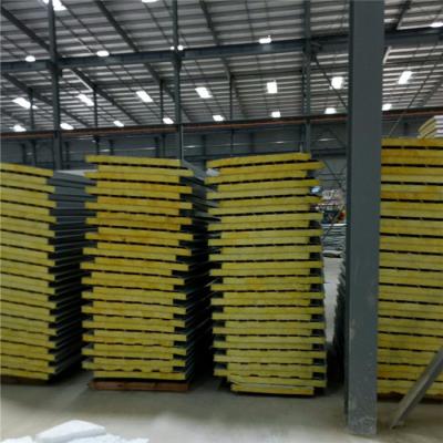 China corrugated ivory white color steel sheet glass wool sandwich panel 5950 x 960 x 50mm for sale