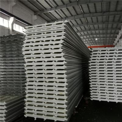 China 0.426mm single steel 30mm eps sandwich roof panel with silver paper for warehouse for sale